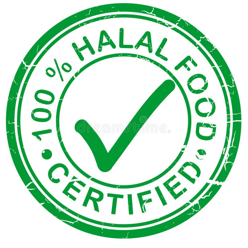 Halal Stempelontwerp, Halal Certificaat Vector Stock Illustratie ...