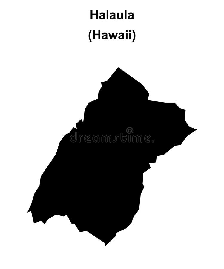 Halaula outline map stock vector. Illustration of border - 387197617
