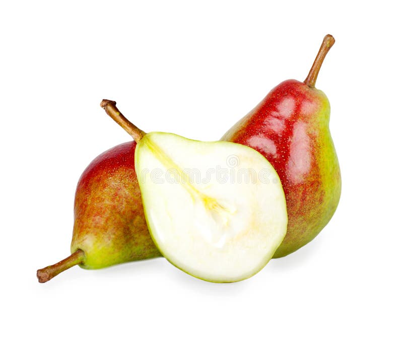 Zwei und halbe Birnen stockbild. Bild von kern, schnitt - 114772185