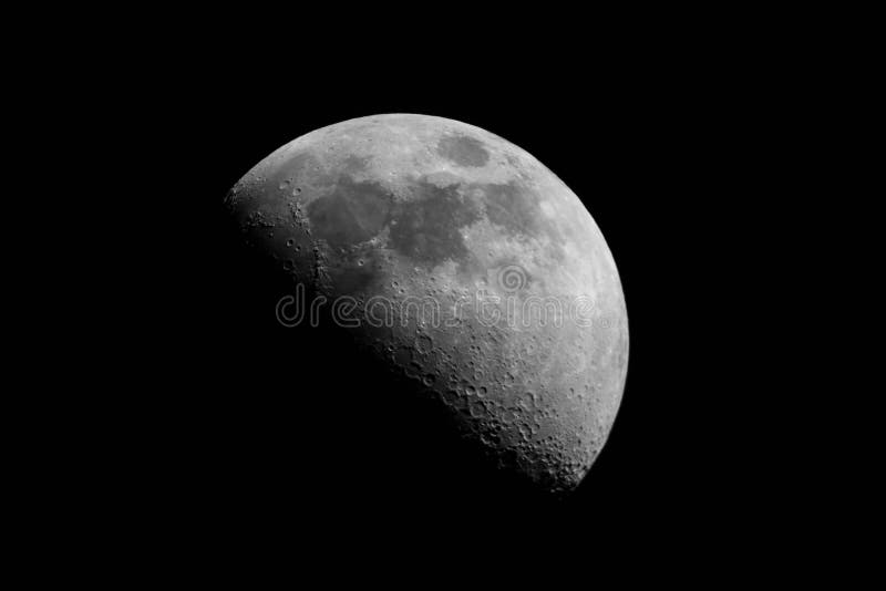 Halber Mond bis zum Nacht stockbild. Bild von platz, planet - 4357473