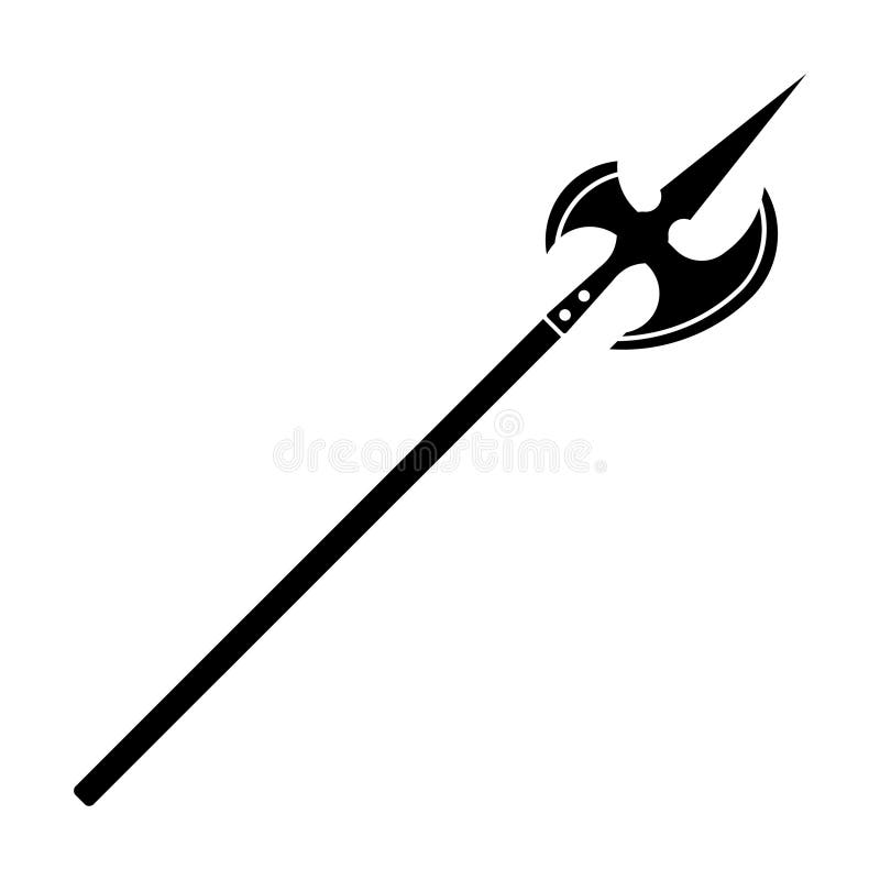 Halberd Icon in Flat Style. Stock Vector - Illustration of icon ...