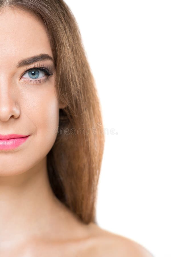 Halbes Gesicht stockfoto. Bild von frech, exemplar, halb - 40590066