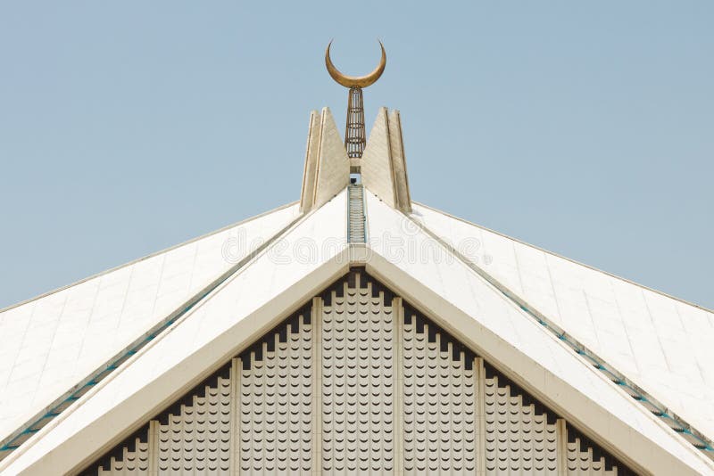 Halbmond an Faisal Moschee, Islamabad, Pakistan Stockbild - Bild von ...