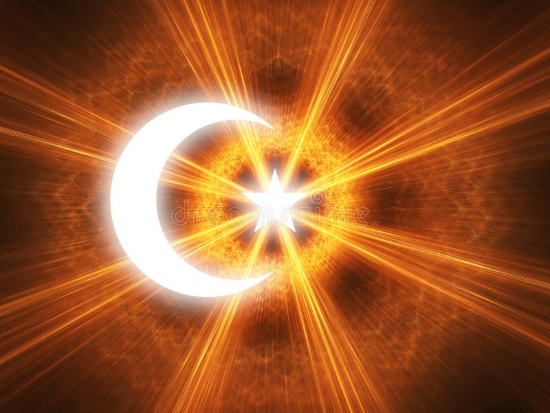 Stern Und Halbmond Des Islams Zeichnen Ikone, Entwurfsvektorzeichen ...