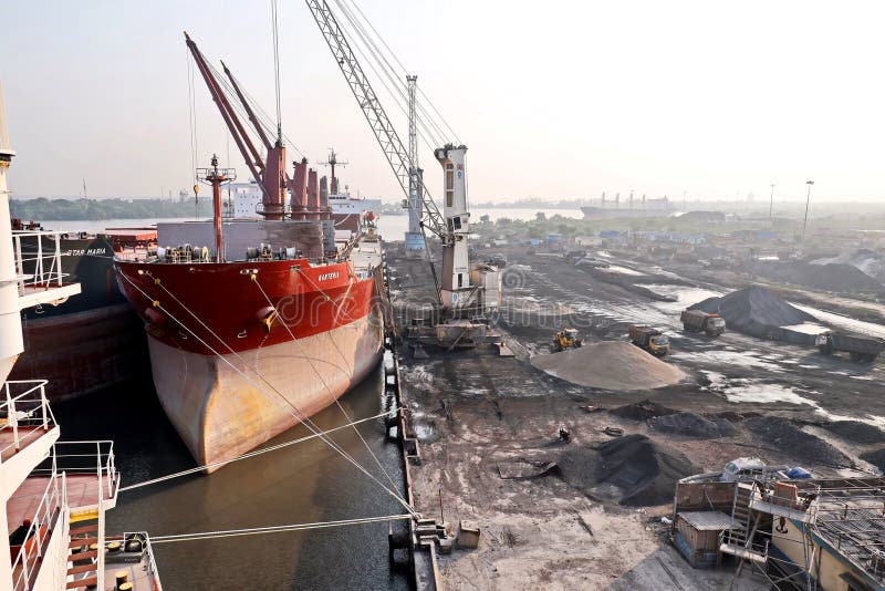 Haldia, India, October, 27, 2020. Cargo Terminal for Unloading Bulk ...