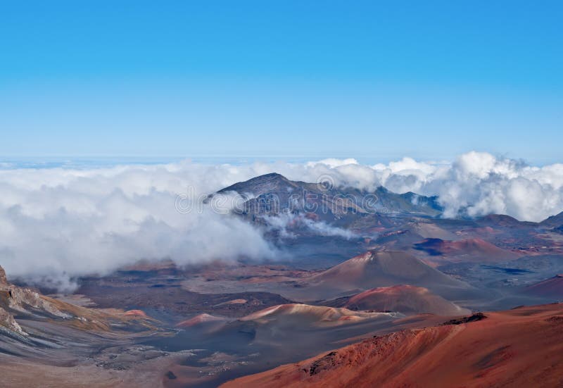 Haleakala Volcano and Crater Maui Hawaii Stock Photo - Image of ...