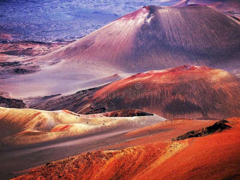 Haleakala Volcano Maui Hawaii Stock Image - Image of martian, hawaii ...