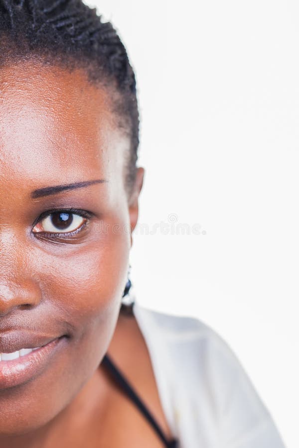 Beautiful bald black woman stock image. Image of thinks - 4413345