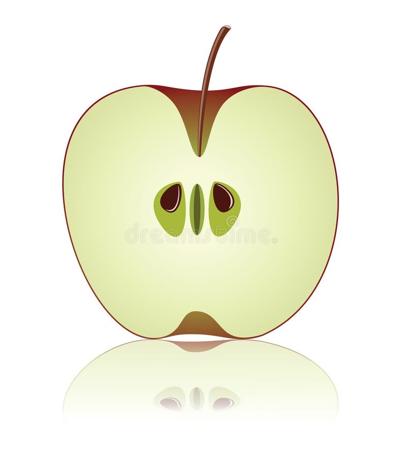 Half an apple 3d stock illustration. Illustration of food - 26952739