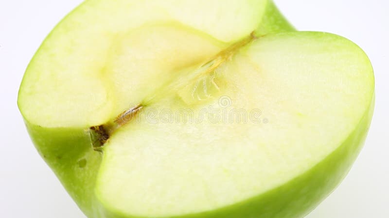 Half Apple Core One Rotate, Side View, Spinning Slowly in a Circle ...