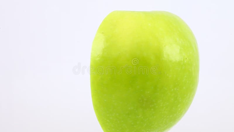 Half Apple Core One Vertically Rotate, Side View, Spinning Slowly in a ...