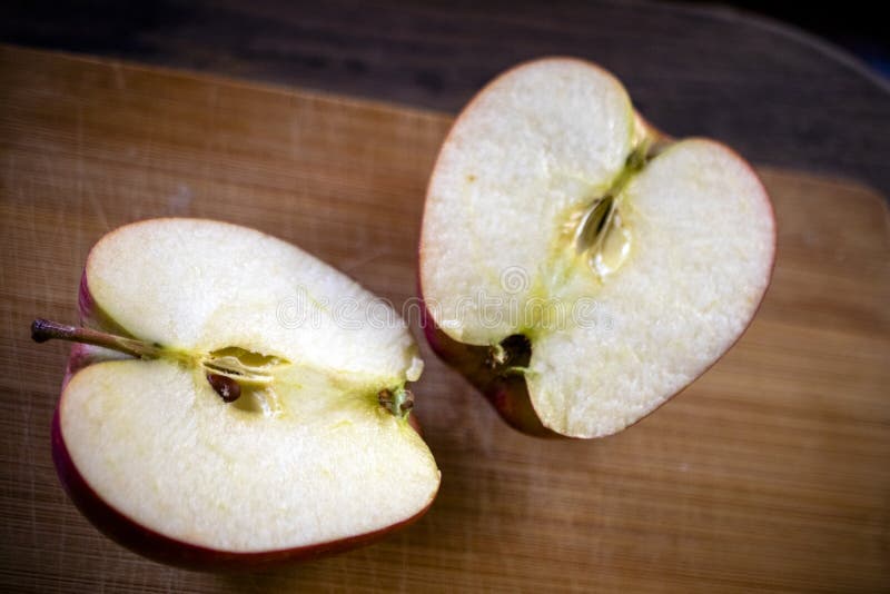 Half of an Apple Cut in Half. Close Up Stock Photo - Image of organic ...