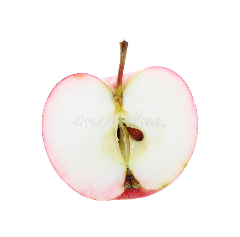 Half of apple stock image. Image of sweet, fruit, stem - 5555147