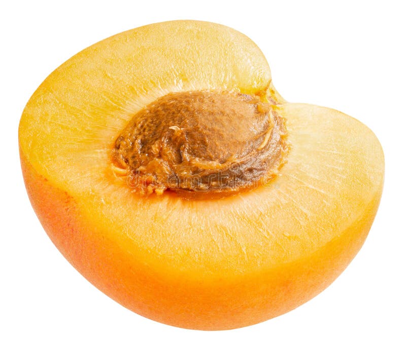 Half of Apricot with Leaves Isolated on a White Background Stock Photo ...