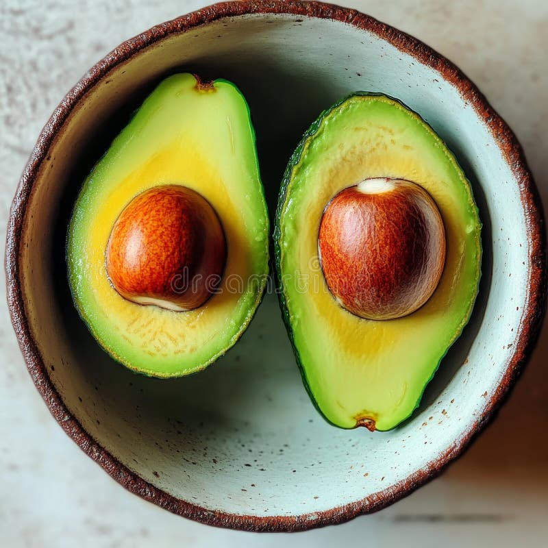A Half Avocado, Complete with Its Seed, is Shown in Isolation on a ...