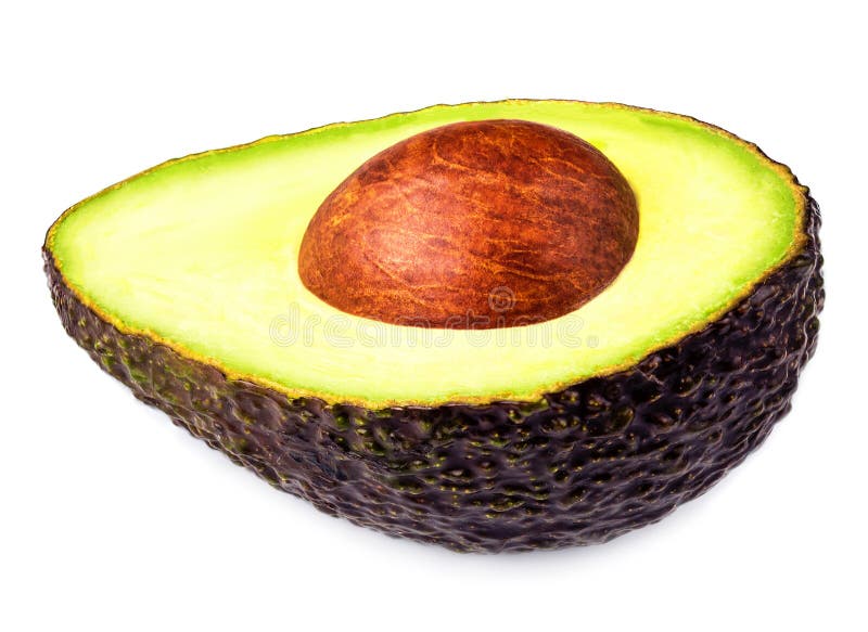 Avocado. Half With Core Isolated Stock Photo - Image of half, food ...