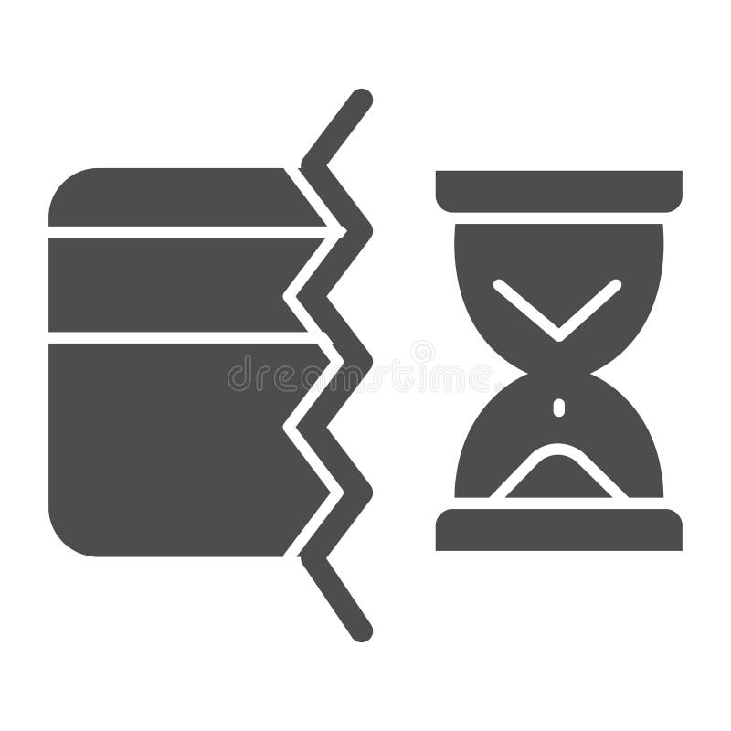 Half of Bank Card and Hourglass Solid Icon, Payment Problem Concept ...