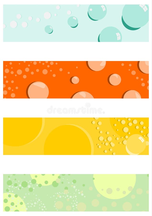 Half Banners Background Set with Bubbles. Stock Vector - Illustration ...