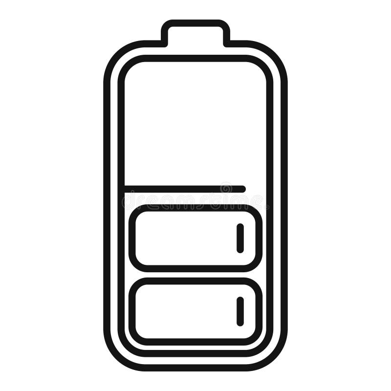 Half Battery Charge Icon Outline Vector. Power Low Stock Vector ...