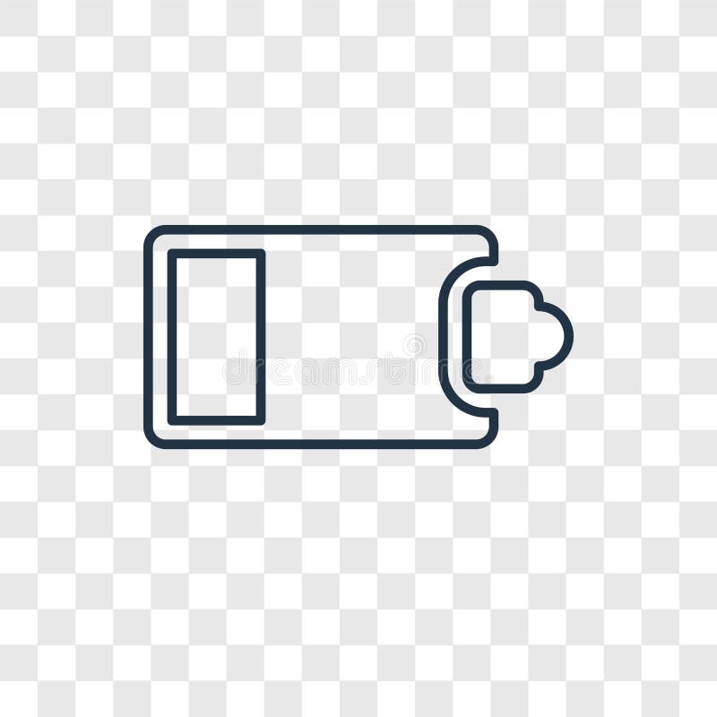 Battery Concept Vector Linear Icon Isolated on Transparent Background ...