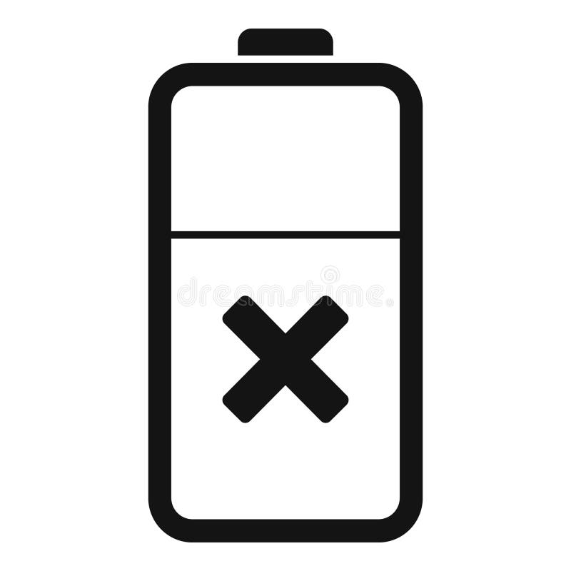 Half Battery Dont Charging Icon Simple Vector. Acid Power Stock Vector ...