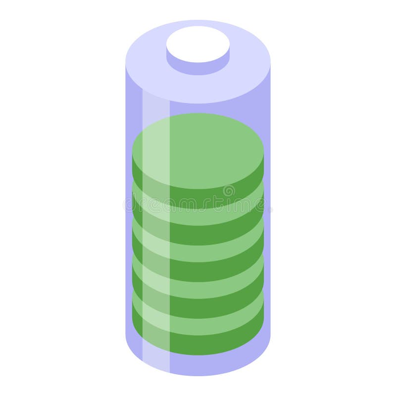 Half Battery Icon Isometric Vector. Power Energy Stock Vector ...