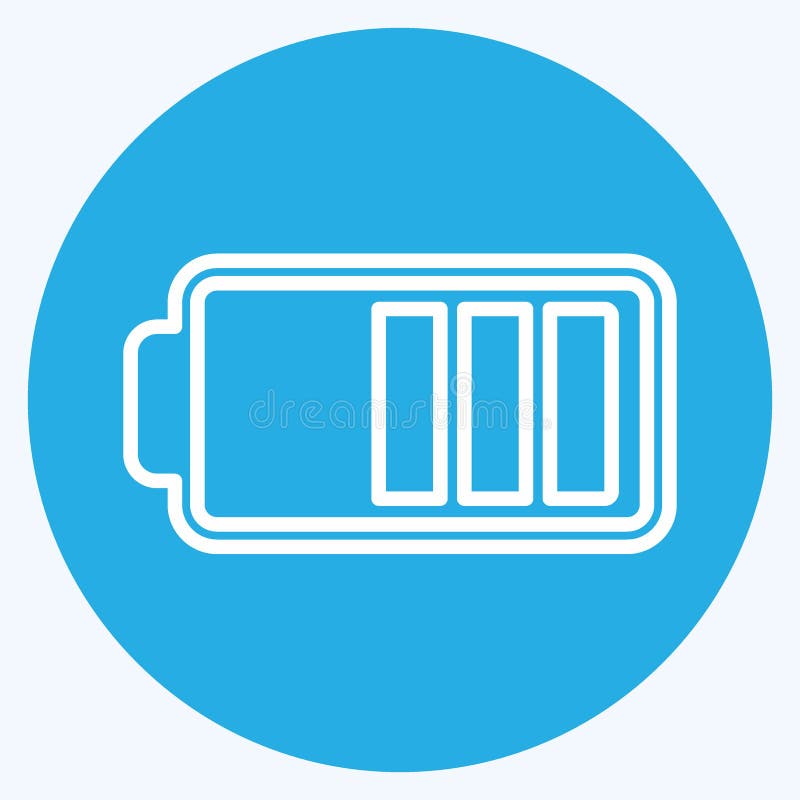Half Battery Icon in Trendy Blue Eyes Style Isolated on Soft Blue ...