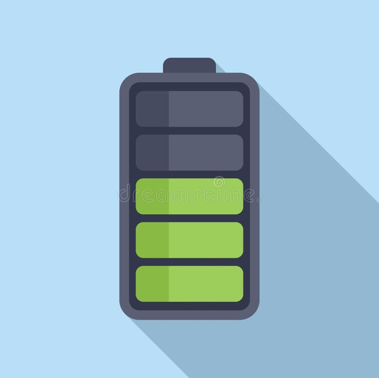 Half Battery Power Icon Flat Vector. Mobile Electric Stock Vector ...
