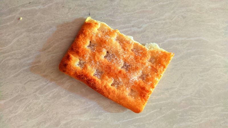 Half a Biscuit with Sugar on Top Stock Photo - Image of gourmet, eating ...