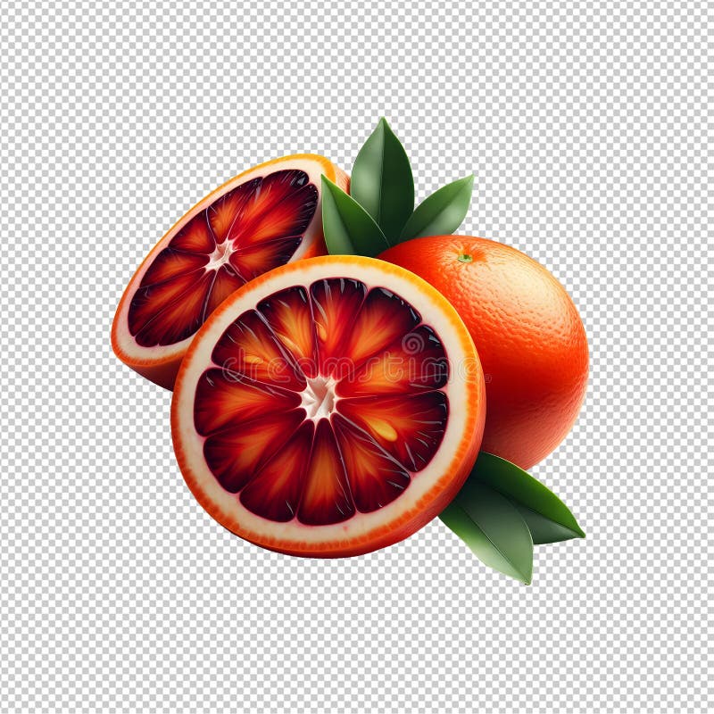 Half Blood Oranges Isolated on Transparent Background Stock Image ...