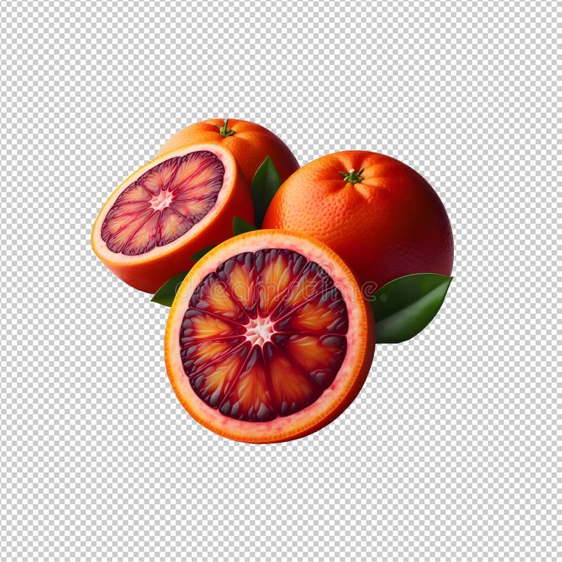 Half Blood Oranges Isolated on Transparent Background Stock Photo ...