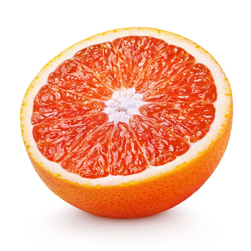 Half of Blood Red Orange Citrus Fruit Isolated on White Stock Image ...