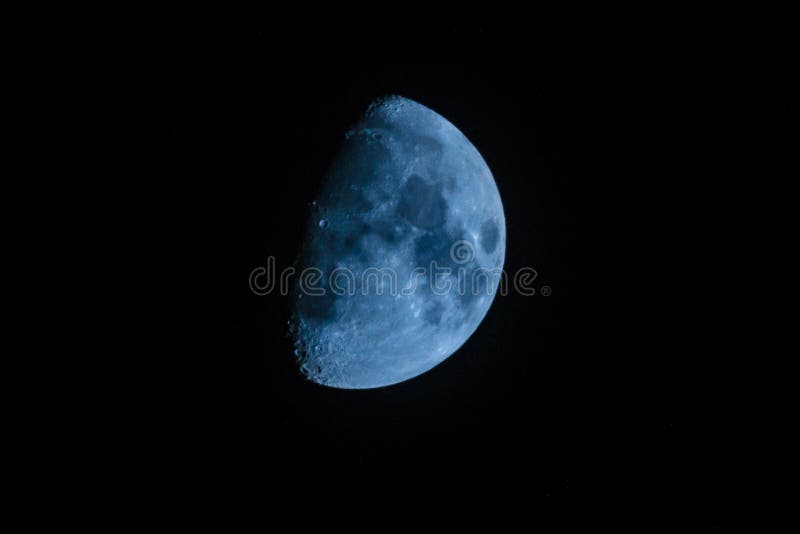 Half blue moon stock photo. Image of bright, crater - 123890568