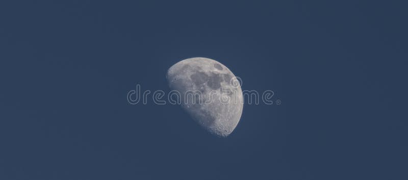 Half Blue Moon in Space stock image. Image of stars - 169752653