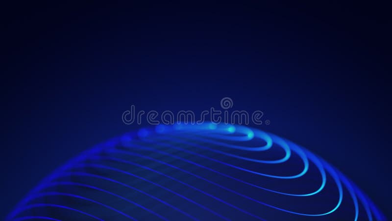 Half of Blue Sphere on Blue Background. Blue Orb on Half of Screen ...