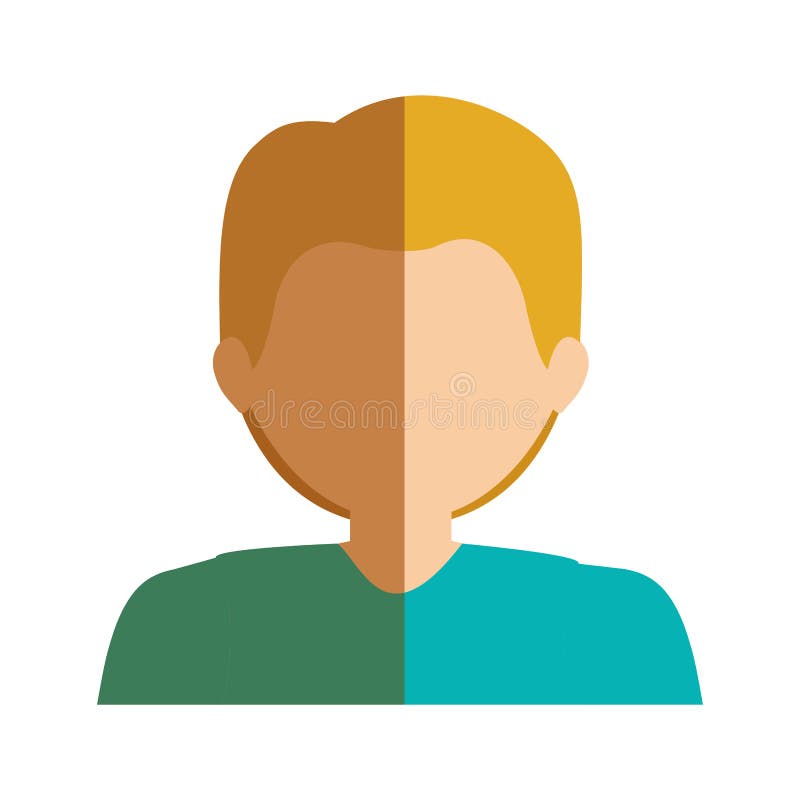 Half Body Boy Half Blonde and Caucasian Stock Vector - Illustration of ...