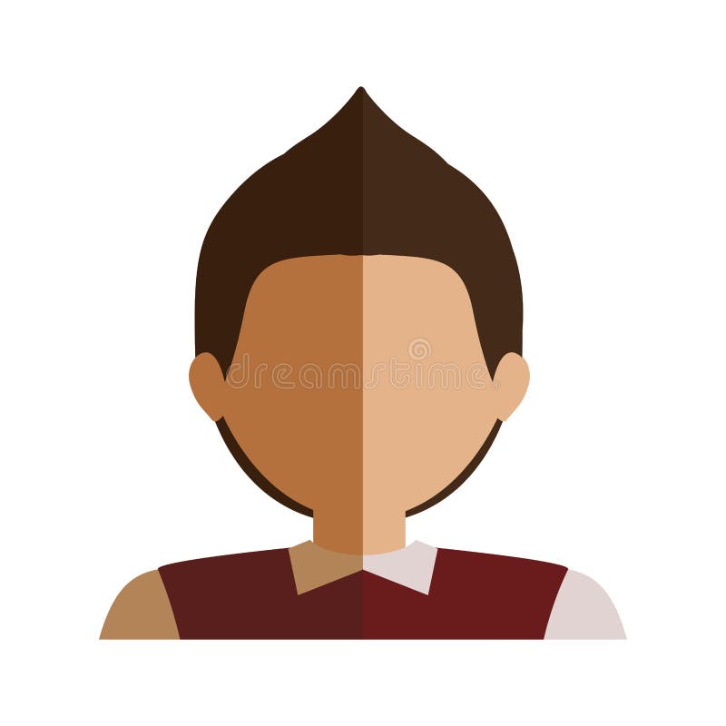 Half Body Boy Half Brunette and Caucasian Blazer Stock Vector ...
