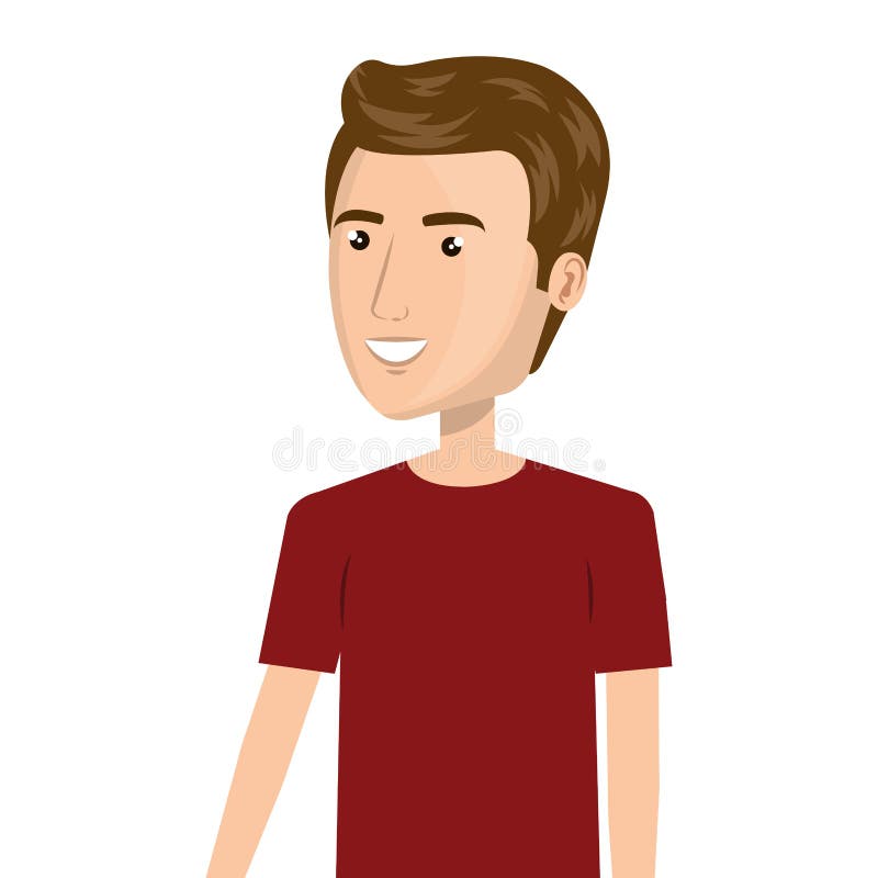 Half Body Cartoon Man in Casual Suit Stock Vector - Illustration of ...