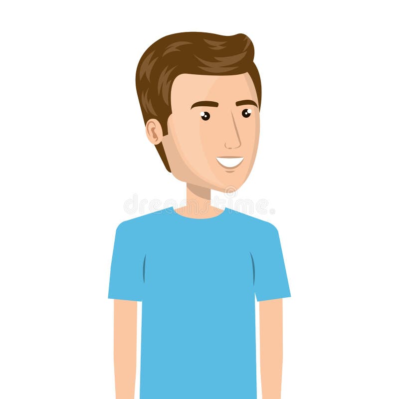 Half Body Cartoon Man in Casual Suit Stock Vector - Illustration of ...