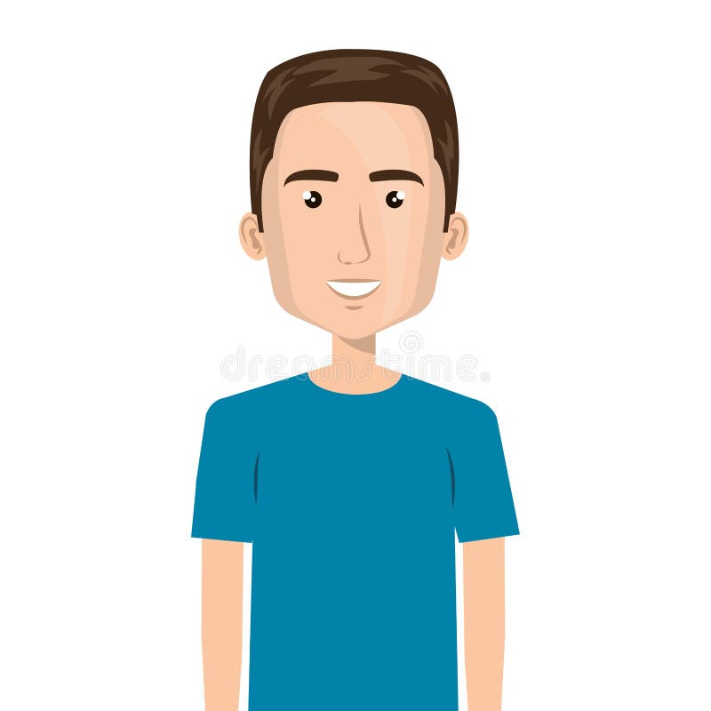 Half Body Cartoon Man with Hairstyle Stock Vector - Illustration of ...