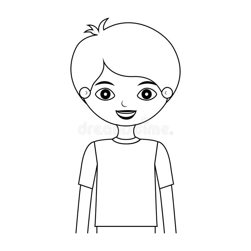 Half Body Child Silhouette with T-shirt Stock Vector - Illustration of ...