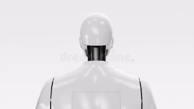 05 Half -body Humanoid Robot Turning in Loop on White Background Stock ... 05 Half -body Humanoid Robot Turning in Loop on White Background Stock ...