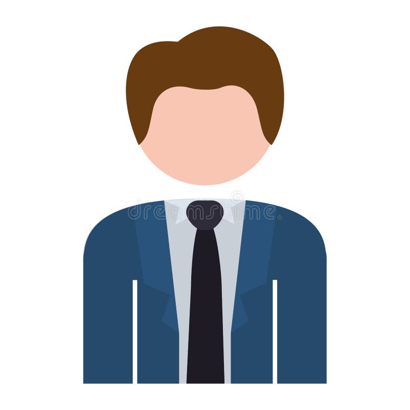 Half Body Man Formal Suit Blue Stock Vector - Illustration of jacket ...