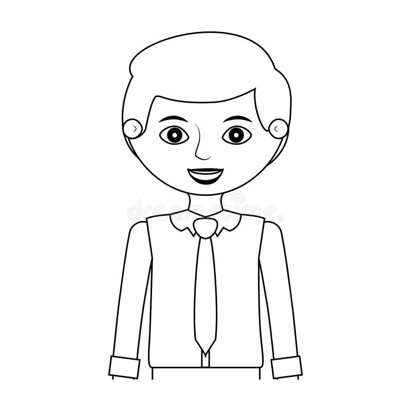 Half Body Man Silhouette with Formal Shirt Stock Vector - Illustration ...