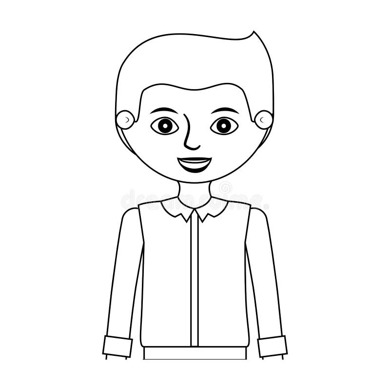 Half Body Man Silhouette with Formal Shirt Stock Vector - Illustration ...