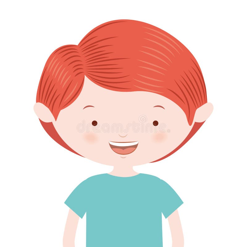 Half body red hair boy stock illustration. Illustration of mouth - 81468578