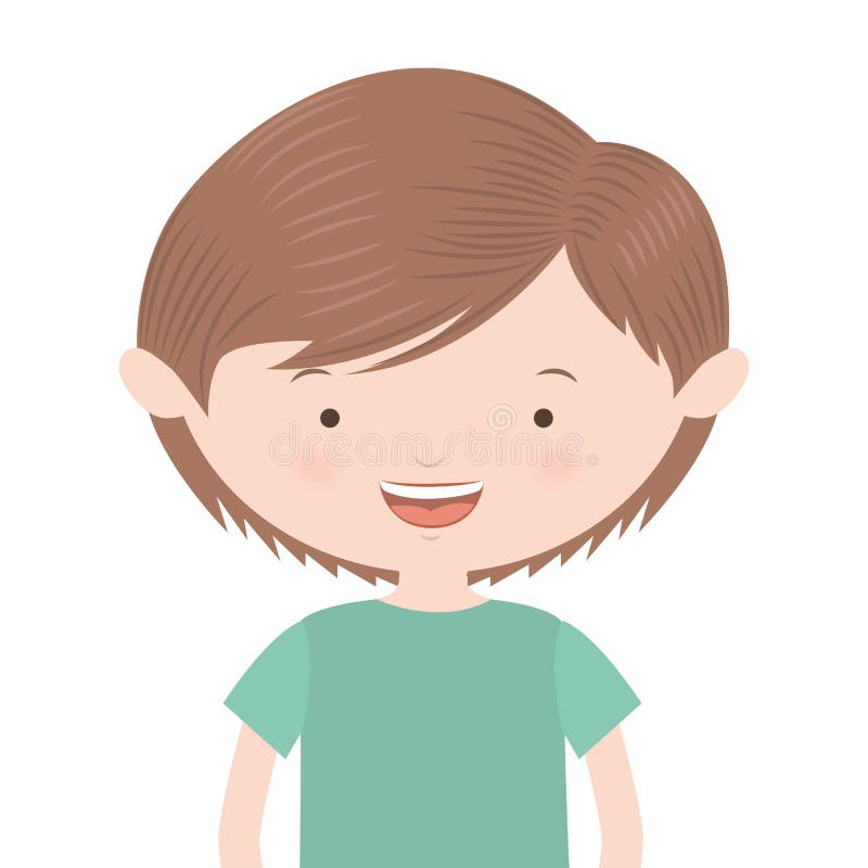 Half Body Young Boy with Informal Suit Stock Illustration ...