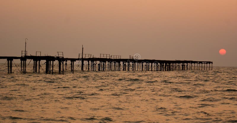A Half Built Bridge on Sea. Stock Image - Image of ocean, construction ...