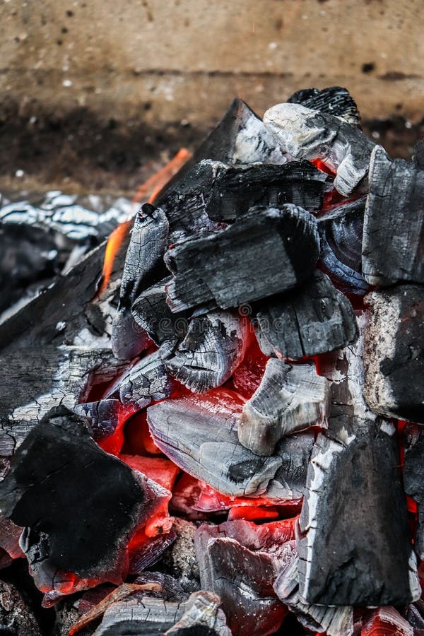 Half burned coal close up stock image. Image of autumn - 146053705