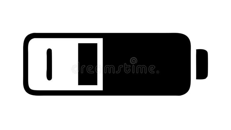 Half Charged Battery Icon, Medium Power Level Indicator, Device Status ...